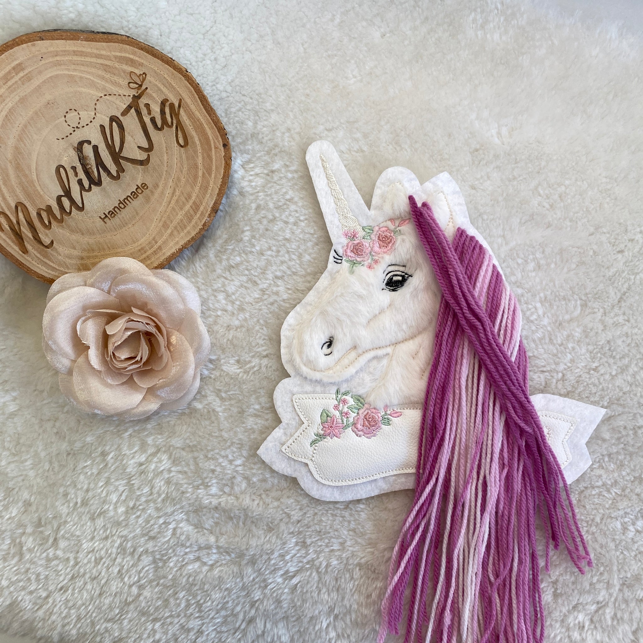 Einhorn #1 Patch/Aufnäher - Himbeere